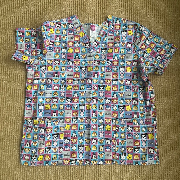Disney | Tops | The Wonderful World Of Disney Short Sleeve Scrub Top ...
